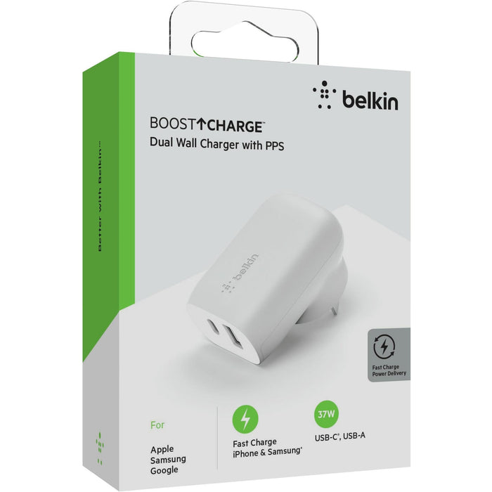 Belkin BoostUp Charge 37W Dual Port USB-C/A Universal Wall Charger ...