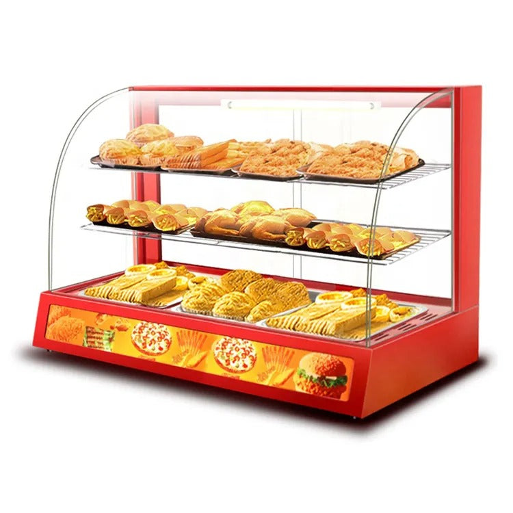 Commercial Electric Food Warming Glass Showcase Hotbar Pie Warmer Disp ...