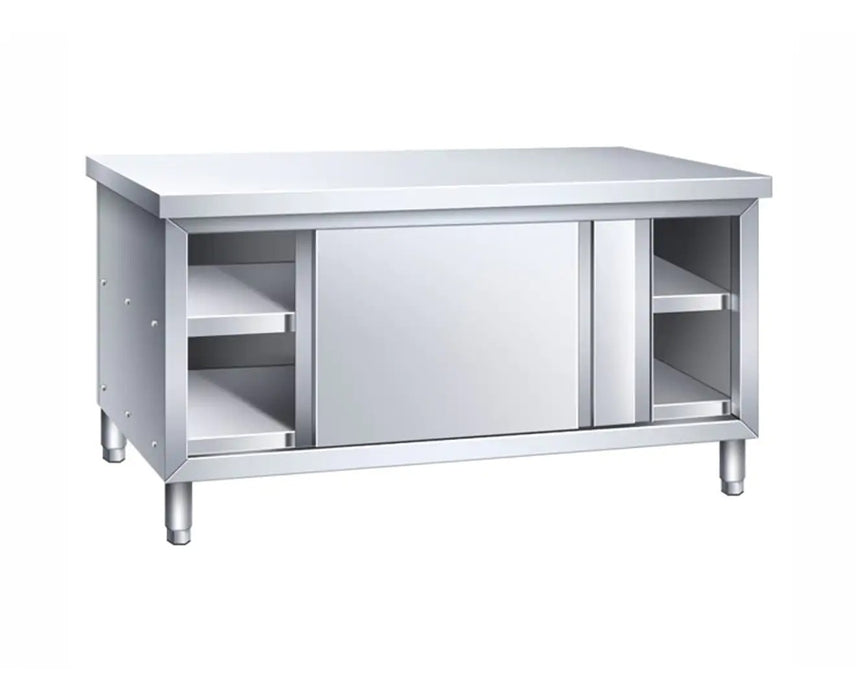 Stainless Steel Commercial Grade Work/Kitchen Table with Storage Cabin ...