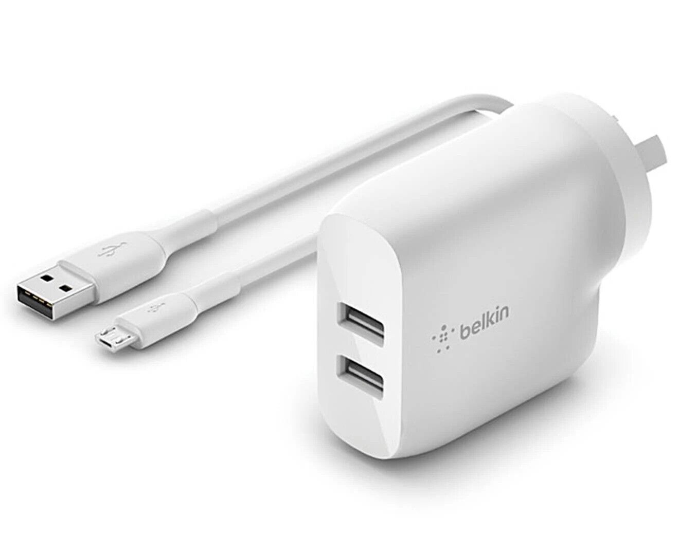 Belkin Dual USB-A Wall Charger 24W with USB-A to Micro USB Cable – REPOGUYS
