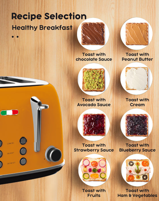 Vintage Electric 4 Slice Toaster Orange Stainless Steel 1650W — REPOGUYS