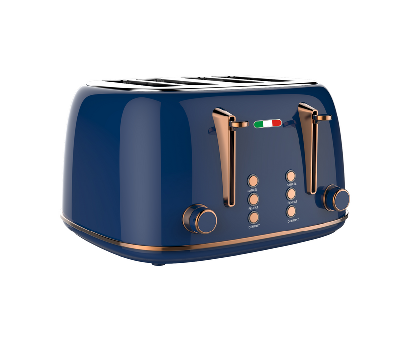 Vintage Electric 4 Slice Toaster Copper Blue Stainless Steel 1650W ...