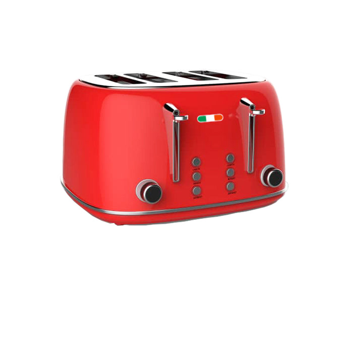 Vintage Electric 4 slice Toaster Red Stainless Steel 1650W — REPOGUYS